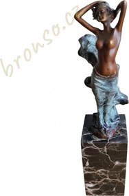 Dáma s vlajícími šaty – Art Deco bronzová socha, elegantní dekorace