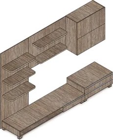 obývací stěna, barva noce (300 x 210) cm – velkorysá sestava z MDF