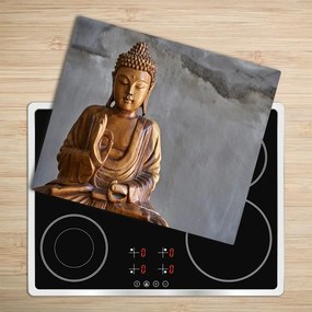 Skleněná krájecí deska Dřevěný buddha 60x52 cm