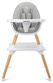 CARETERO dětská jídelní židlička TUVA šedá