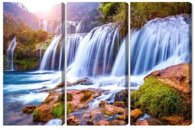 Vícedílný obraz Vodopád Jiulong V Luopingu Nedostatek Nedostatek Přírodní plátno 180x120