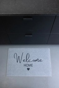 Šedá podlahová rohožka se srdíčkem Welcome Home - 75*50*1cm