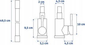 Rea Clever, dřezová baterie s flexibilním ramenem, černá-ocelová, REA-B5698