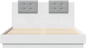 Rám postele s čelem a LED osvětlením bílý 120 x 200 cm 3210017