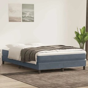 Postel Box Spring bez matrace tmavě šedá 140x220 cm samet 3315874