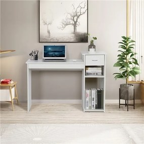 Psací stůl Yaheetech – bílá, 112 cm (délka) × 50 cm (šířka) × 82 cm (výška) (254234316789)