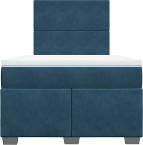 Box spring postel s matrací modrá 120 x 200 cm samet 3290880
