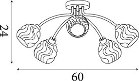 Searchlight 11525-5GO Stropní tříramenny lustr ASTRAL GOLD &amp; čiré sklo
