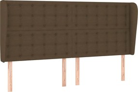 Čelo postele typu ušák tmavě hnědé 183x23x118/128 cm textil 3118407