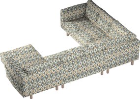 Potah na pohovku IKEA Norsborg rohová, 5-místná se šezlongem barva modrá látka pletený vzor, vzorované