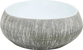 Umyvadlo na desku šedé a modré oválné 59 x 40 x 15 cm keramika 155093
