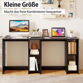 Costway Malý psací stůl s 2 přihrádkami – 80 × 40 × 74 cm, černý