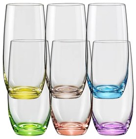 Crystalex - Bohemia Crystal Crystalex sklenice na nealko Club Rainbow 350 ml, 6 ks (mix barev)