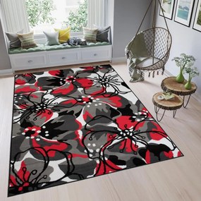 Kusový koberec PP Velké květy červený 200x300cm