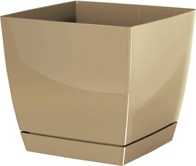PRO Květináč COUBI SQUARE P s miskou káva s mlékem 15,5cm