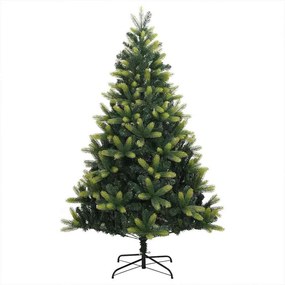 Umělý skládací vánoční stromeček 300 LED Zelená 240 cm PVC a PE 3396012