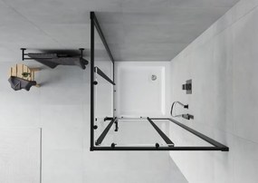 Mexen Rio čtvercová sprchová kabina 80 x 80 cm, transparentní, černá + sprchová vanička, bílá - 860-080-080-70-00-4510