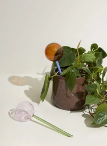 Hübsch Keramický obal na květináč Vibe Maroon Brown Malý, hnědá barva, keramika