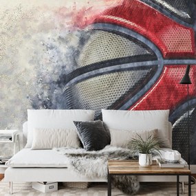 Fototapeta Basketbalový Míč Malovaný Akvarelem Vliesová tapeta 254x184