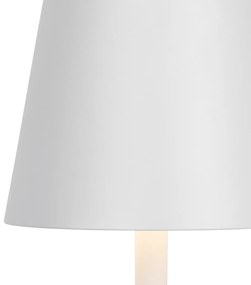 Venkovní stojací lampa bílá včetně LED s dobíjecím dotykovým stmívačem - Jackson