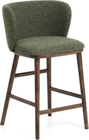 Tmavě zelená čalouněná barová židle (výška sedáku 65 cm) Ciselia – Kave Home