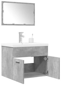 3dílný set koupelnového nábytku betonově šedý kompozitní dřevo 3324862