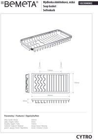 Bemeta Design CYTRO: Polička, do sprchy -