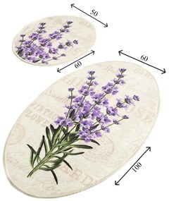 L´essentiel Maison Koupelnová předložka, Set 2 ks Lavender Djt, Vícebarevná