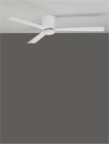 NV 9952325 Stropní ventilátor DELL tělo z hliníku matná bílá 3ABS dřevěné listy - NOVA LUCE