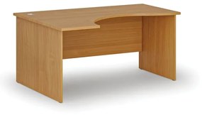 Ergonomický kancelářský pracovní stůl PRIMO WOOD, 1600 x 1200 mm, levý, buk