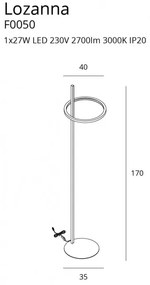 Maxlight F0050 Stojací lampa LOZANNA zlatá