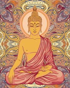 zuty malování podle čísel - buddha a ornamenty, 40x50 cm, vypnuté plátno na rám