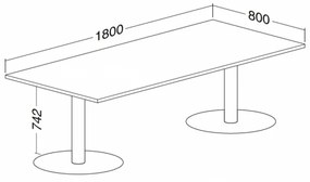 Jednací stůl ProOffice 180 x 80 cm