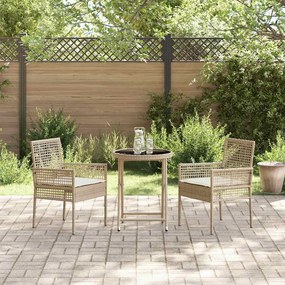 Zahradní bistro set 3 ks Béžová polyratan 3334966