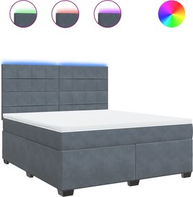 Box spring postel s matrací tmavě šedá 180x200 cm samet 3293279