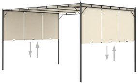 vidaXL Marketos Zahradní altán s bočním závěsem 4 x 3 x 2,25 m krémový