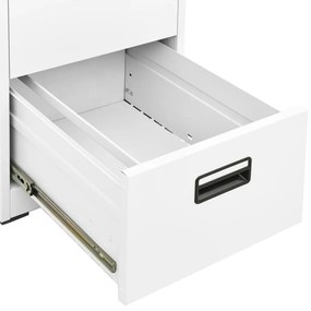 Kancelářská skříň bílá 46 x 62 x 133 cm ocel - Default Title