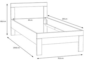 Forte Postel 200x90 Snow Bílá