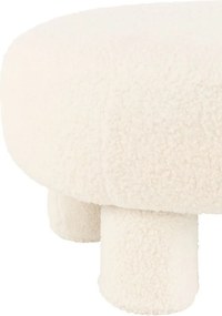 Bílá kulatá stolička Teddy Bouclé White - Ø 52*28 cm