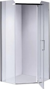 BPS-koupelny Pětiúhelníkový sprchový kout KZ91B 90x90 chrom/transparent - bez vaničky