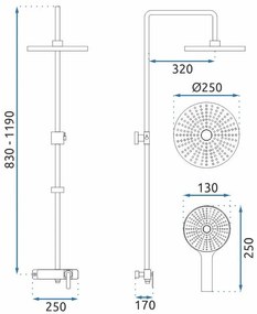Sprchový komplet REA REBEL, chrom