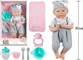 TEDDIES Panenka miminko s doplňky 40 cm / Pevné tělo / 18m+