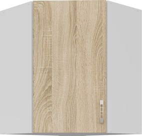 SARA | horní kuchyňská skříňka 58x58 GN-72 1F rohová s policemi | 58,5x58,5 cm | bílá/dub sonoma
