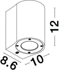 NV 9790532 Venkovní nástěnné svítidlo LIDO šedý beton skleněný difuzor GU10 1x7W IP65 100-240V bez žárovky světlo dolů - NOVA LUCE