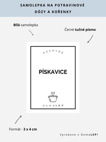 Samolepka na kořenky PÍSKAVICE bílá 3 × 4 cm tučné písmo