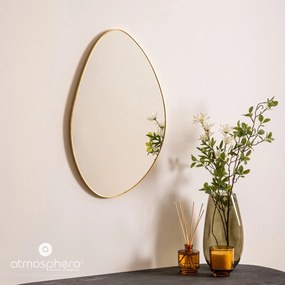 Asymetrické zrcadlo v zlatém rámu ROMAN, 60 x 40 cm