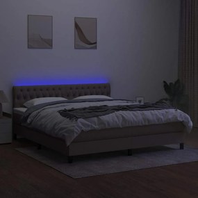 Box spring postel s matrací a LED taupe 180x200 cm textil 3133417