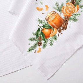 Damaškový ubrus Winter Mandarin 35x180 cm EMI