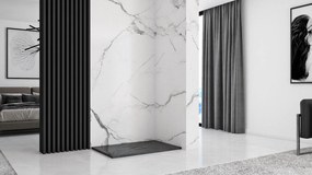 Rea BLACK STONE - Kamenná sprchová vanička 80 x 120 x 3,5 cm + sifon, černá, REA-K9602