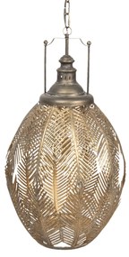 Zlatá kovová závěsná lampa Baldoin - 45*45*77/186 cm E27/max 1*40W